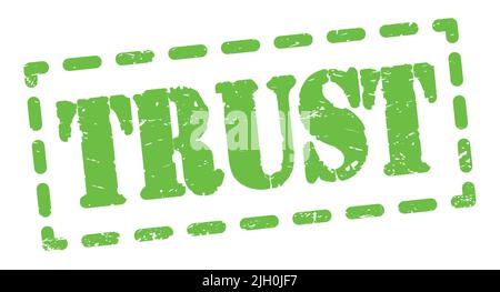 TRUST text written on green rectangle stamp sign Stock Photo - Alamy