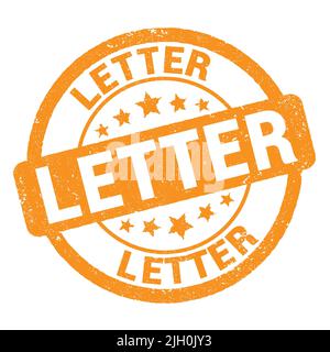 letter text written on orange grungy stamp sign Stock Photo - Alamy