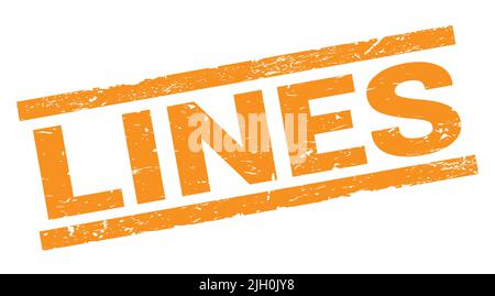 LINES, text written on orange grungy postal stamp Stock Photo - Alamy