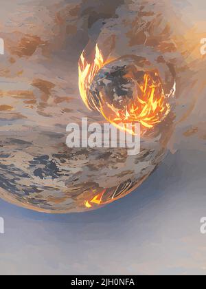 lost planet earth is burning Stock Vector Image & Art - Alamy