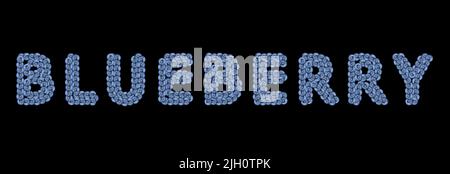 Word BLUEBERRY made from fresh blueberries isolated on white Stock ...