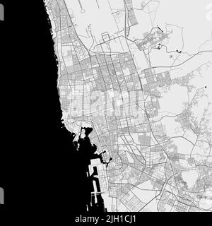 Urban vector city map of Jeddah, Saudi Arabia, Middle East Stock Vector ...