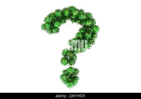 Question mark from from viruses. 3D rendering isolated on white ...