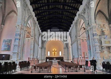 Rimini : Malatesta temple . The nave of the cathedral, with Giotto's ...