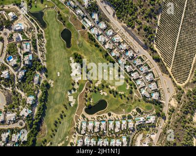 An aerial view of Spanish Las Colinas golf course with modern luxury ...