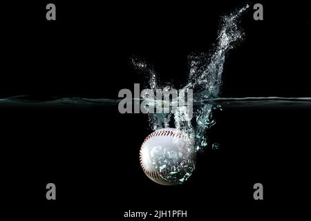 Baseball Splashing Water . Mixed media Stock Photo - Alamy