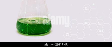Algae research in laboratories, biotechnology science concept, marine ...
