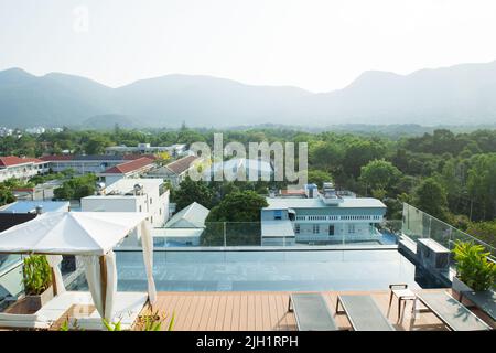 Infinity pool on the bright summer day Stock Photo - Alamy