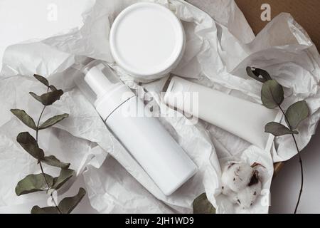 Mockup of paper tubes with paper cap in different positions, open and ...