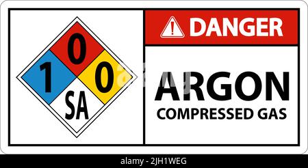 NFPA Danger Argon Compressed Gas 1-0-0-SA Sign Stock Vector Image & Art ...