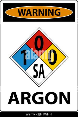 NFPA Warning Argon 1-0-0-SA Sign On White Background Stock Vector Image ...