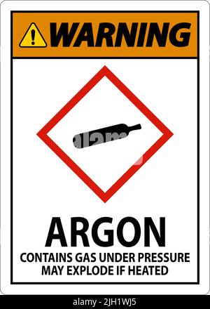 Warning Argon GHS Sign On White Background Stock Vector Image & Art - Alamy