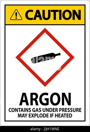 Caution Argon GHS Sign On White Background Stock Vector Image & Art - Alamy