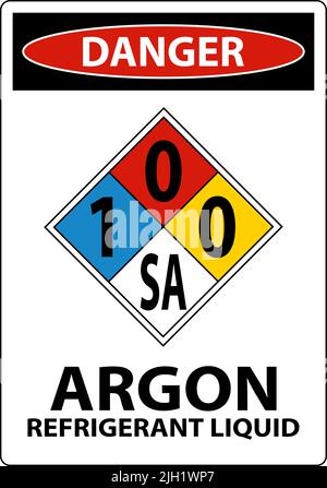 NFPA Warning Argon Refrigerant Liquid 1-0-0-SA Sign Stock Vector Image ...