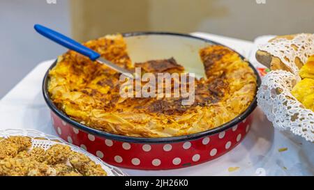 Traditional Pastry Dish Gibanica With Cheese Balkans Cuisine Stock ...