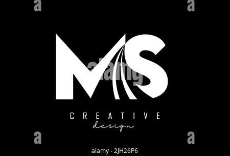 MS Letter Design with Creative Cut and Colorful Rainbow Texture. MS ...