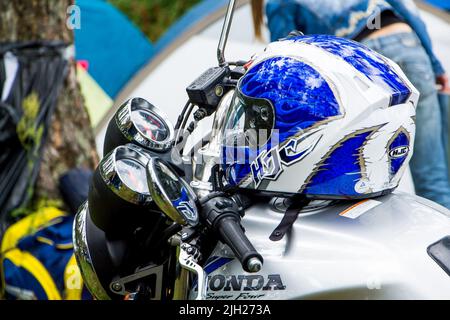 Summer open-air motorcycle festival, motorcycles on nature background ...