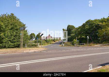 Deserted country road junction example Stock Photo - Alamy