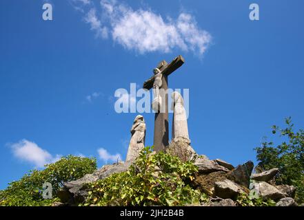 Whitwick, Leicestershire, UK 07 13 2022 Crucifixion monument on a ...
