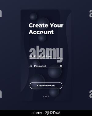 Create account smartphone interface vector template. Mobile login page ...
