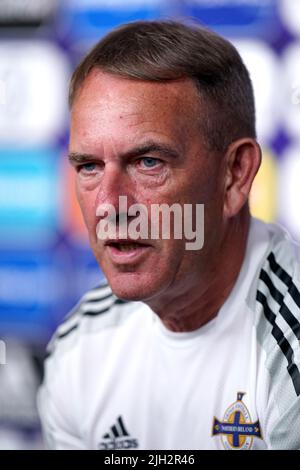 Manager Kenny Shiels during a press conference at St Mary's Stadium ...