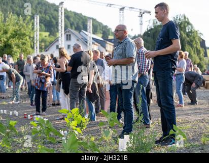 Schuld, Germany. 14th July, 2022. In memory of the victims of the flood ...