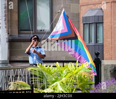 Halifax, Nova Scotia, Canada - July 29, 2017: Members of the Pirates of ...