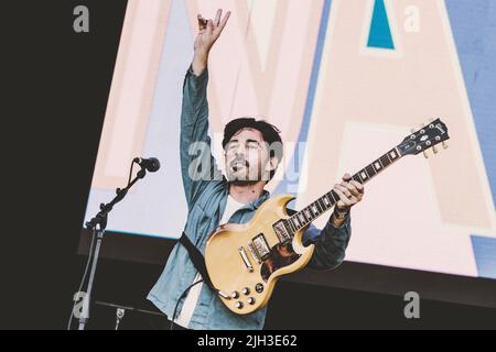 Taylor Rice of the band Local Natives performs at MadCool festival in ...