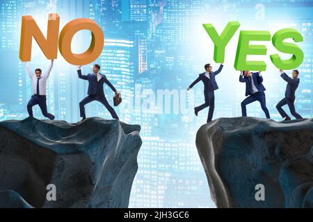 Businessmen in the YES NO concept Stock Photo - Alamy