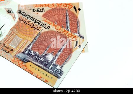 Obverse sides of the new first Egyptian 10 LE EGP ten pounds plastic ...