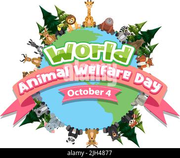 World Animal Welfare Day October 4 illustration Stock Vector Image ...