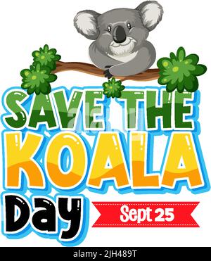 Save the koala day banner design illustration Stock Vector Image & Art ...