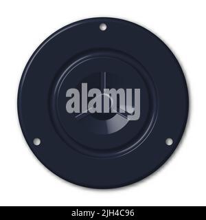 Photorealistic music speaker isolated on white background. Front view ...