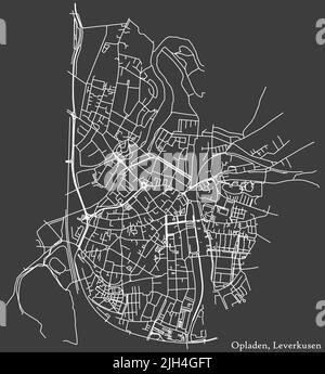 Street roads map of the OPLADEN DISTRICT, LEVERKUSEN Stock Vector Image ...