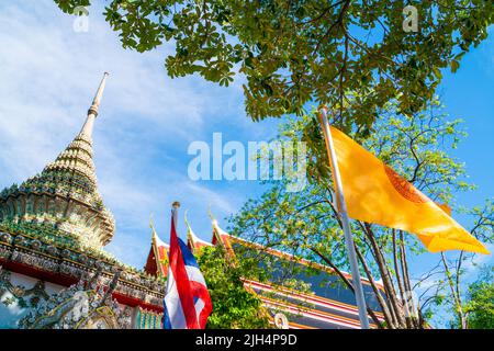 Wat Pho temple of budhist with beautiful art of pagoda locate in ...