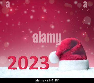 Christmas background with numbers 2023 on a white background Stock ...