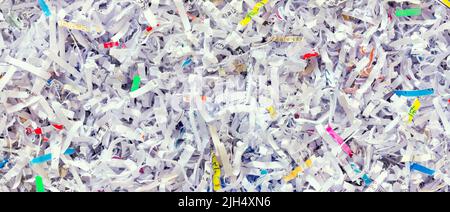 Top view on shredded documents, portrait format Stock Photo - Alamy