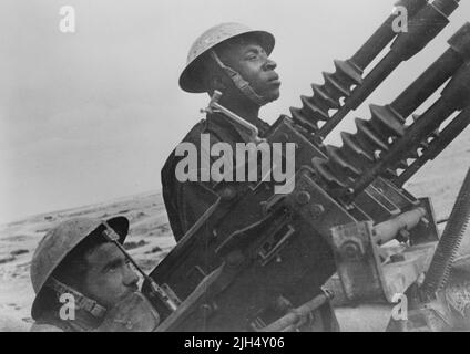 A vintage photo circa 1942 showing African soldiers of the Free French ...