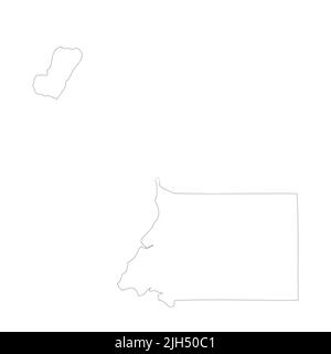 Equatorial Guinea Map. Equatoguinean Country Map. Black and White National Nation Outline ...