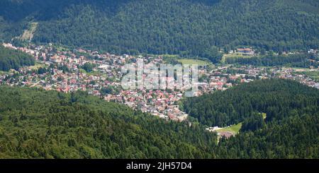Panorama view of Busteni village in Romania Stock Photo - Alamy