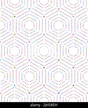 Geometric dotted pink and golden pattern. Seamless abstract modern ...