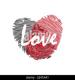 Fingerprint, Heart illustration. Happy Valentine's Day. Modern ...