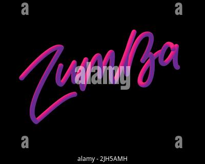Zumba dance studio text. Calligraphy word banner design. Aerobic ...