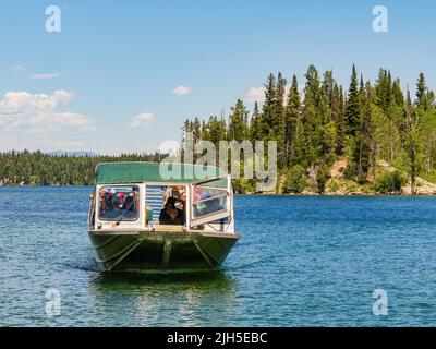 Wyoming, JUL 8 2022 - Jenny Lake sign of the Grand Teton National Park ...