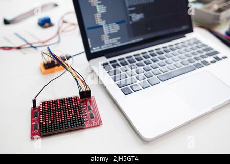 led dot matrix display connected in series that can be interfaced with ...