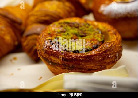 Austrian desserts, puff pastry on display in traditional bakery cafe in ...