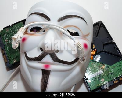 Guy Fawkes like Anonymous style hacker mask. Excellent imagery for ...