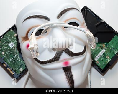 Guy Fawkes like Anonymous style hacker mask. Excellent imagery for ...