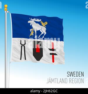 Jamtland regional flag, Sweden, vector illustration Stock Vector Image ...
