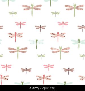 Dragonfly cartoon vector paintings set with text smile. Beautiful ...